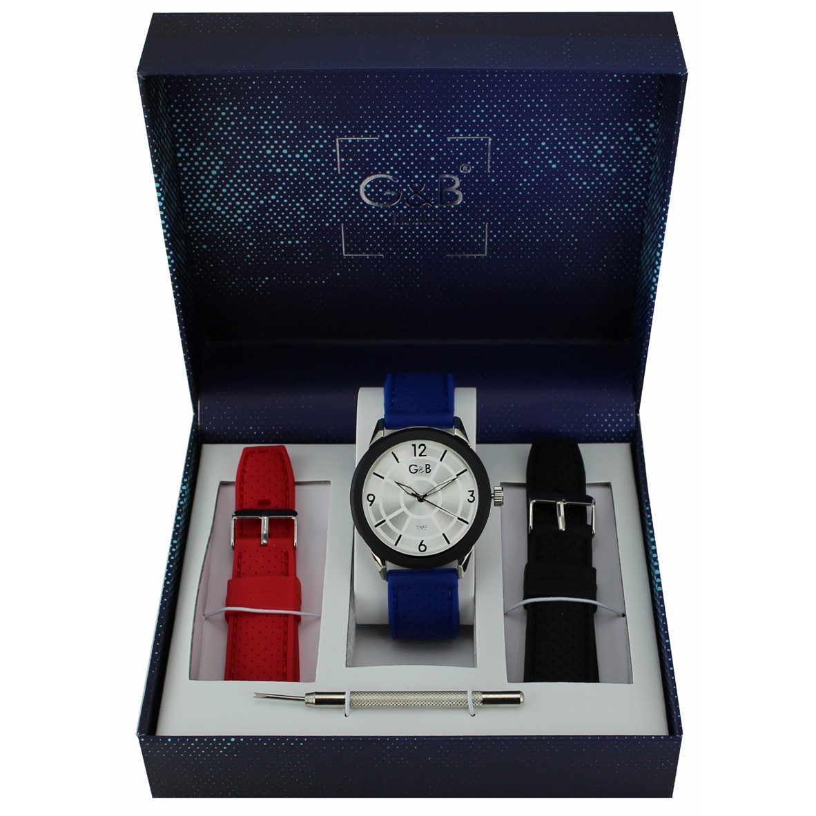 G&B Time® Conjunto Relógio com 2 Braceletes RGB-43834-2 - You Like It Store