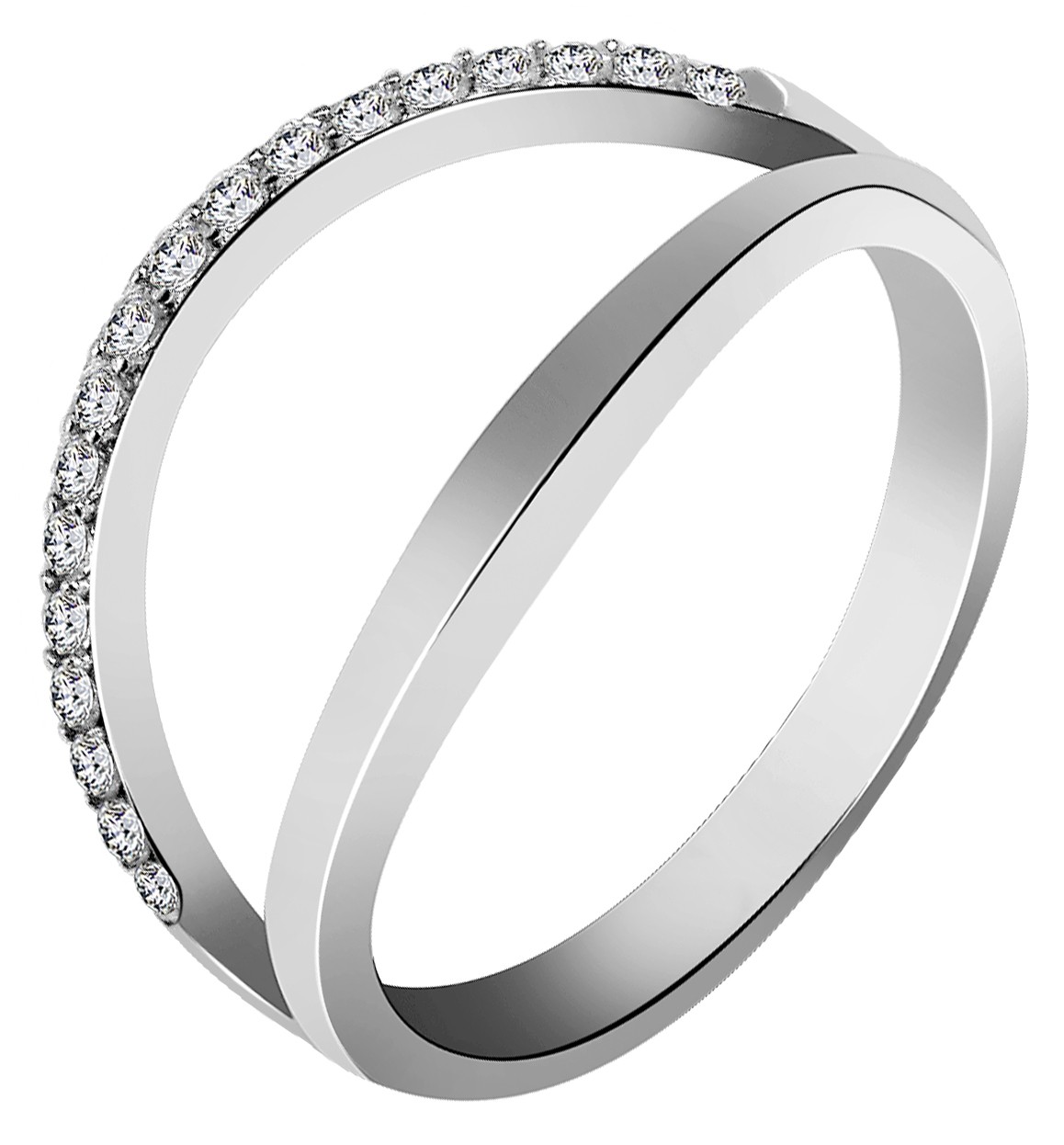 Anel em Prata de Lei 925 Jannike com Zircónias Banhado a Ródio - Tam.56 - You Like It Store