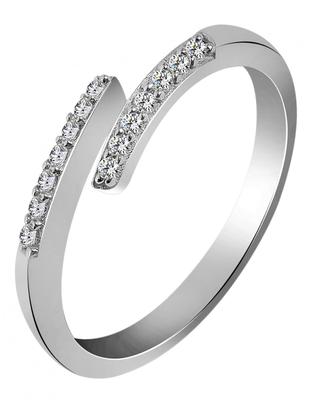 Anel “Aril”em Prata de Lei 925 com Zircônias Banhado a Ródio – Tam.54 – 0038 - You Like It Store